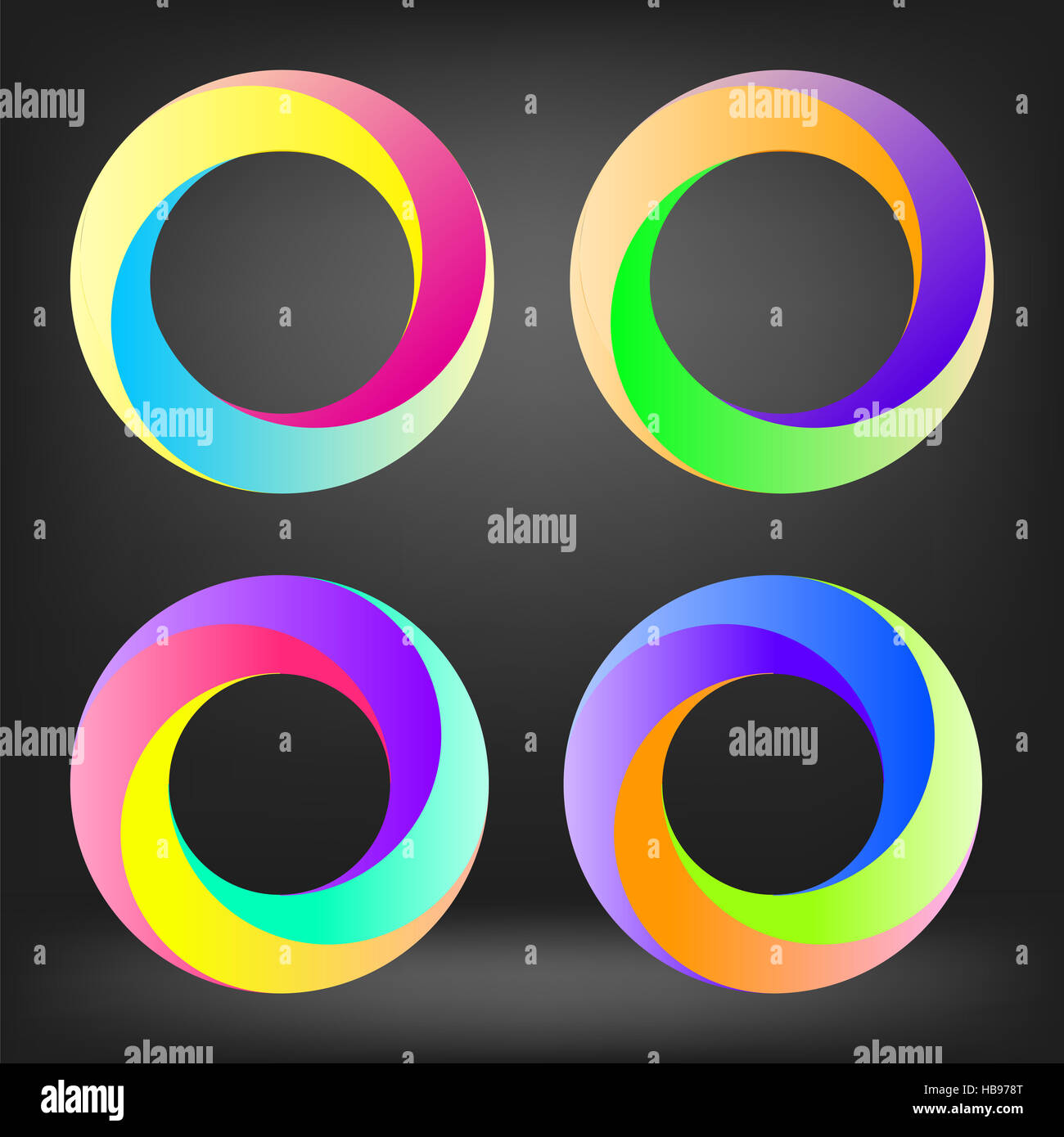 Set of Colorful Circle Icons Stock Photo - Alamy