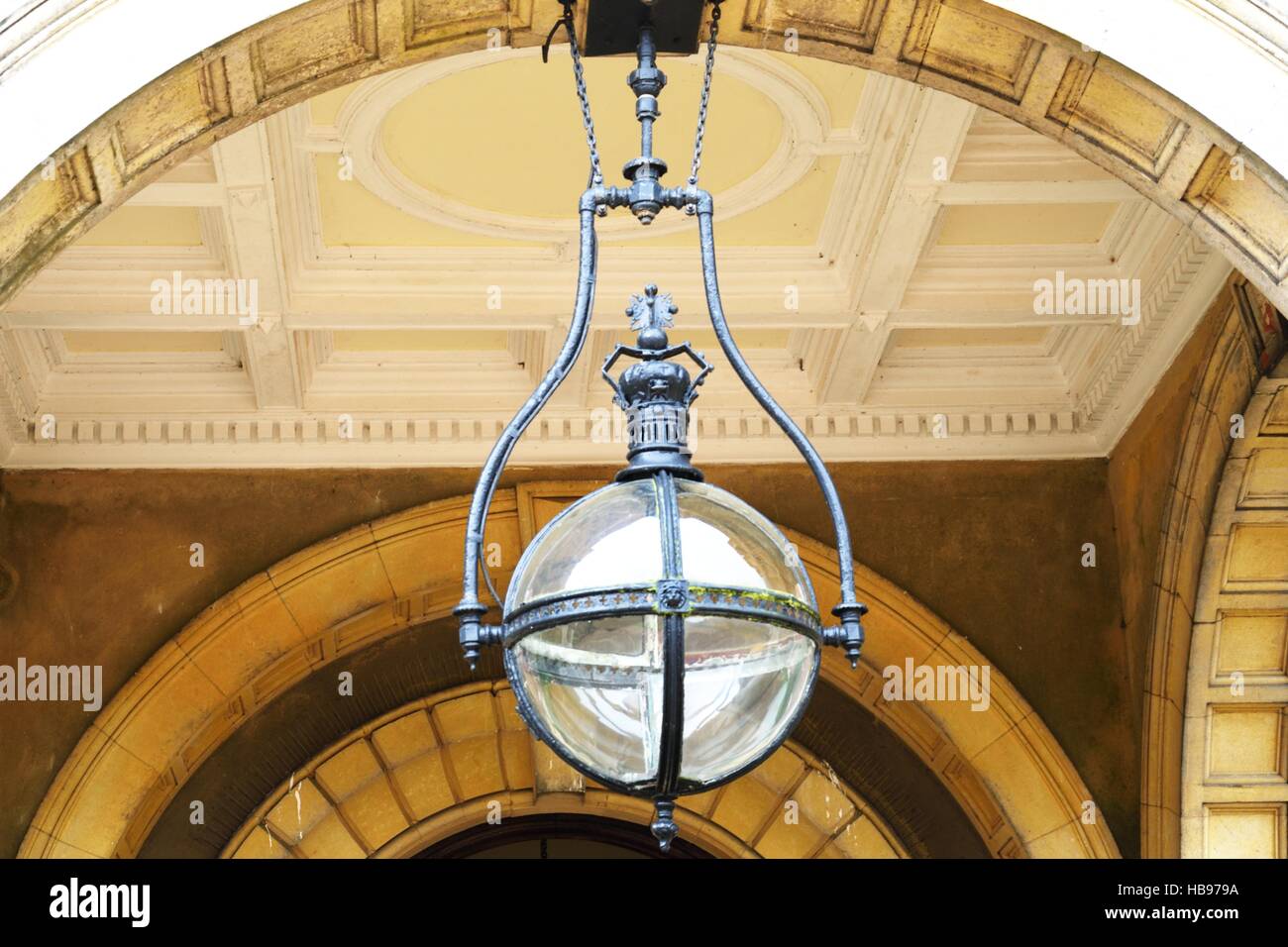 Large Globe light above entrance Stock Photo - Alamy