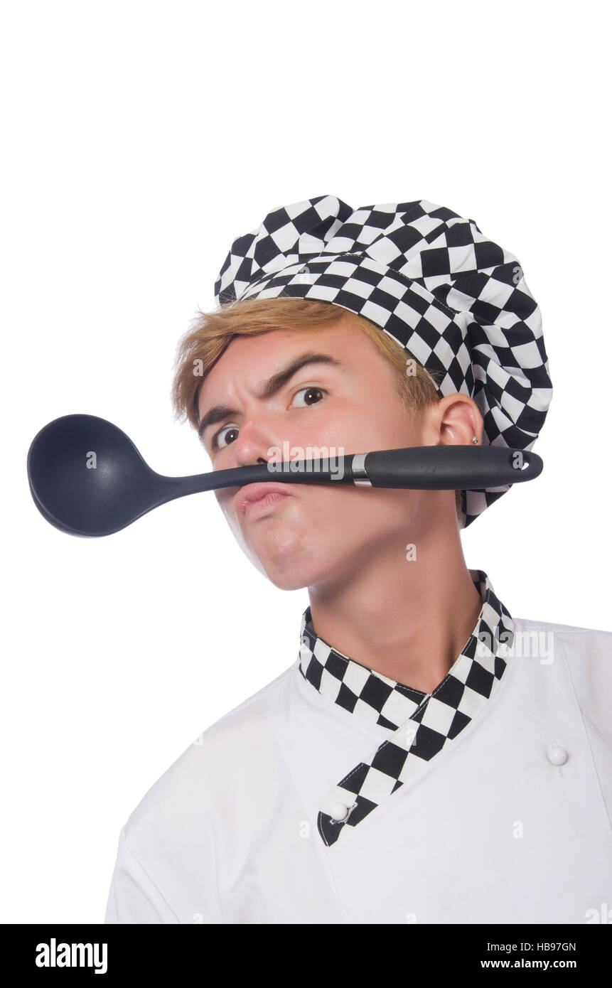 Funny cook isolated on white Stock Photo - Alamy