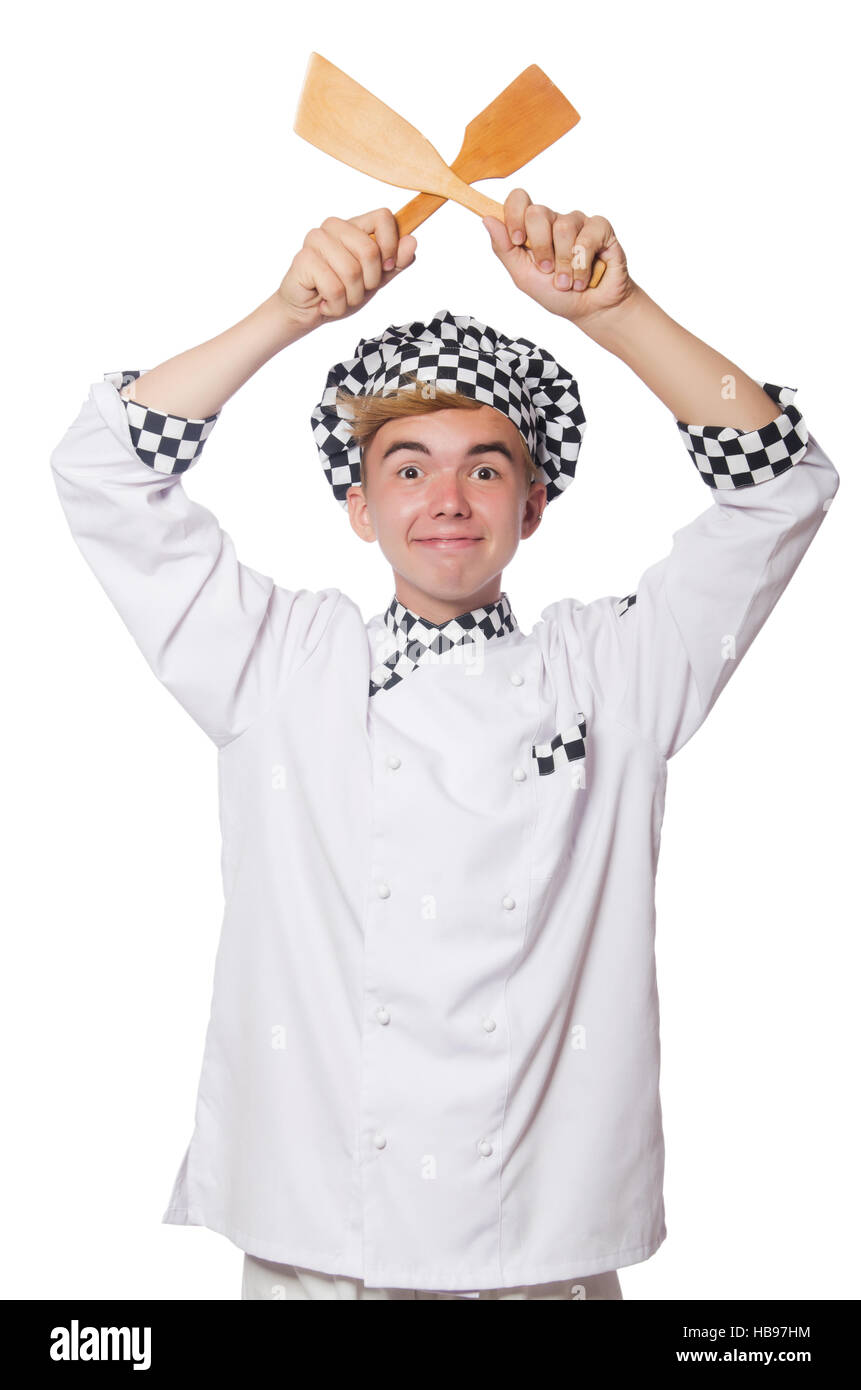 Funny cook isolated on white Stock Photo - Alamy