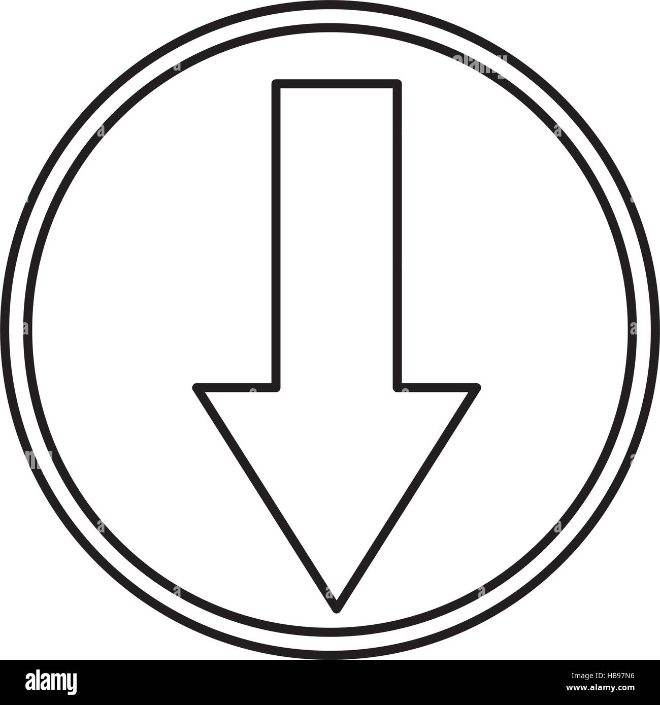 Download arrow inside button icon. Direction element and web theme. Isolated design. Vector ...