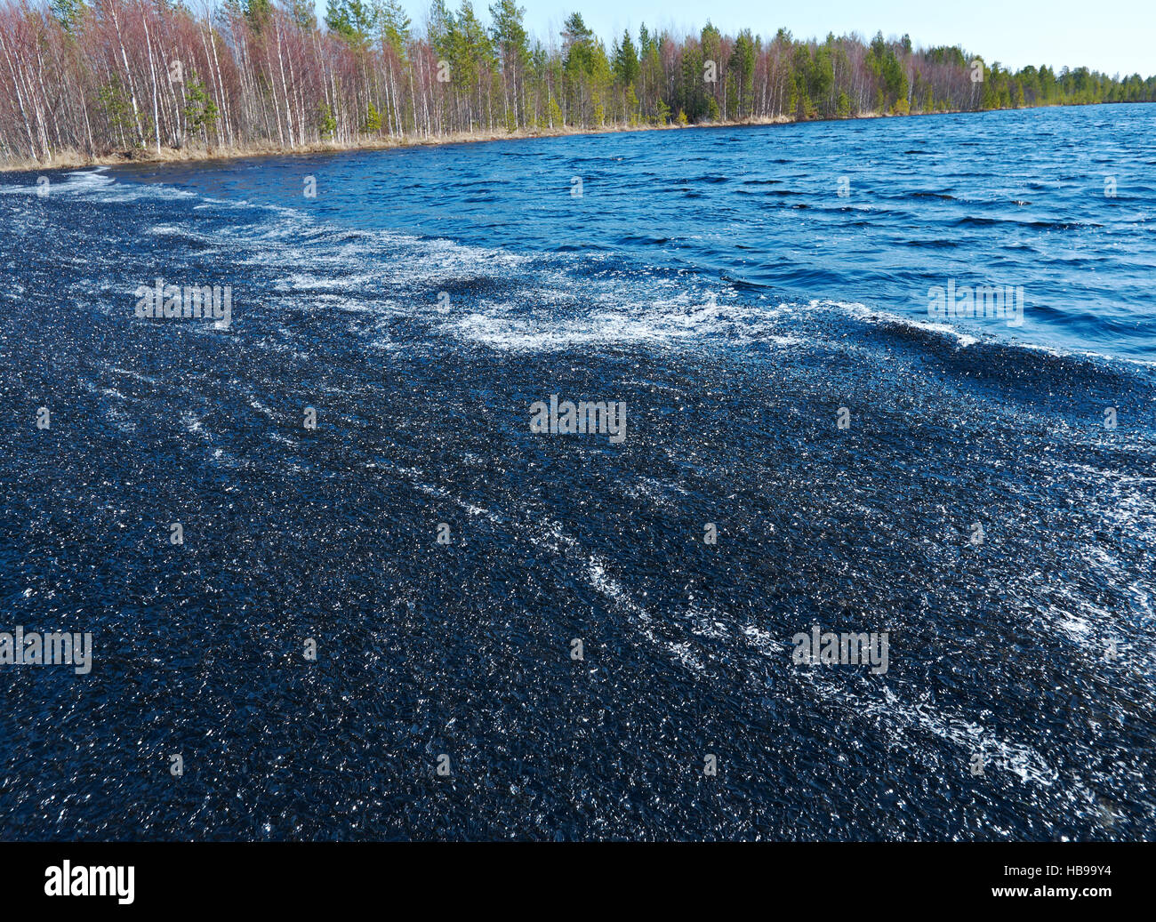 icy slush on the water of the lake Stock Photo - Alamy