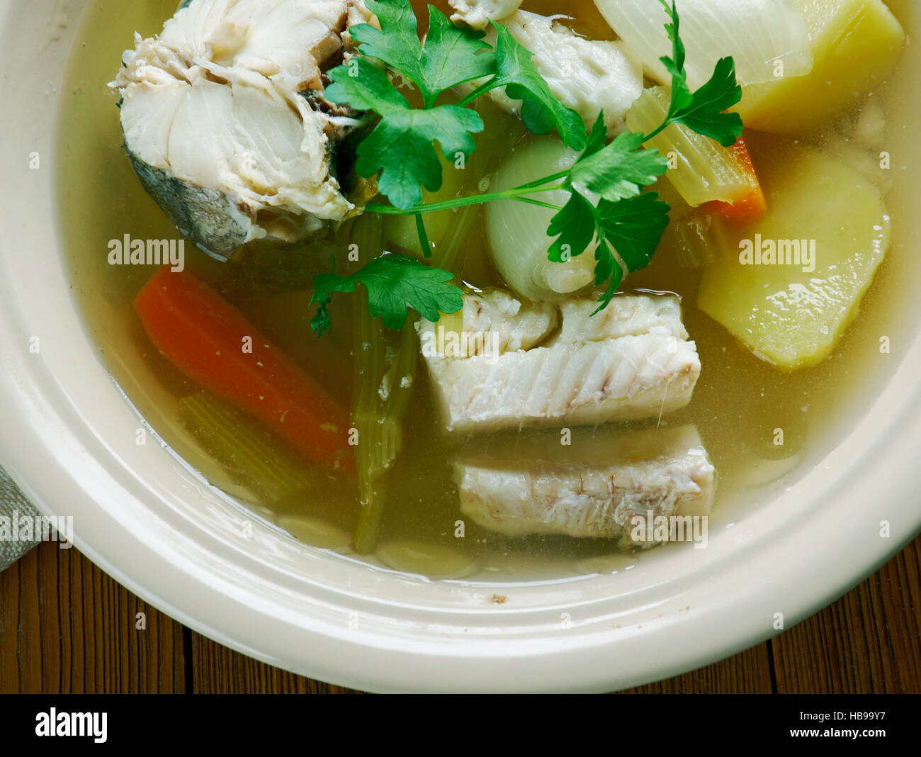 Russian fish soup Stock Photo - Alamy