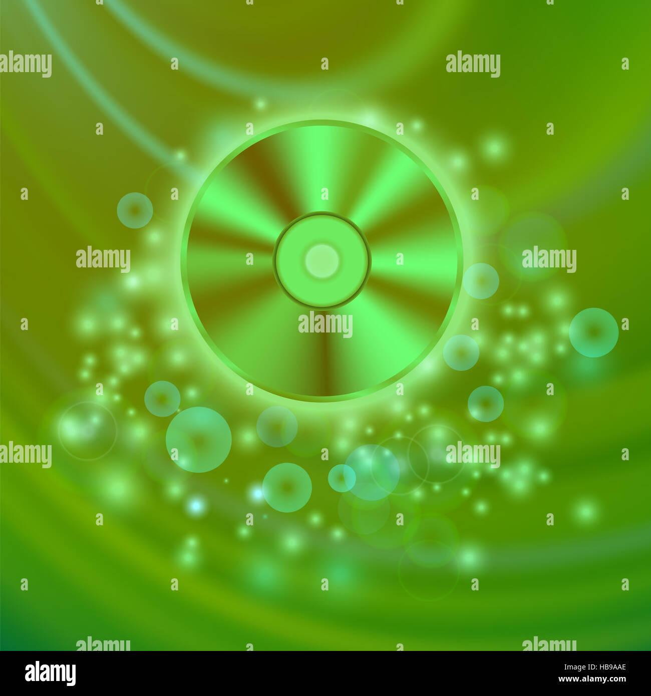 Compact Disc Isolated on Green Waves Stock Photo - Alamy
