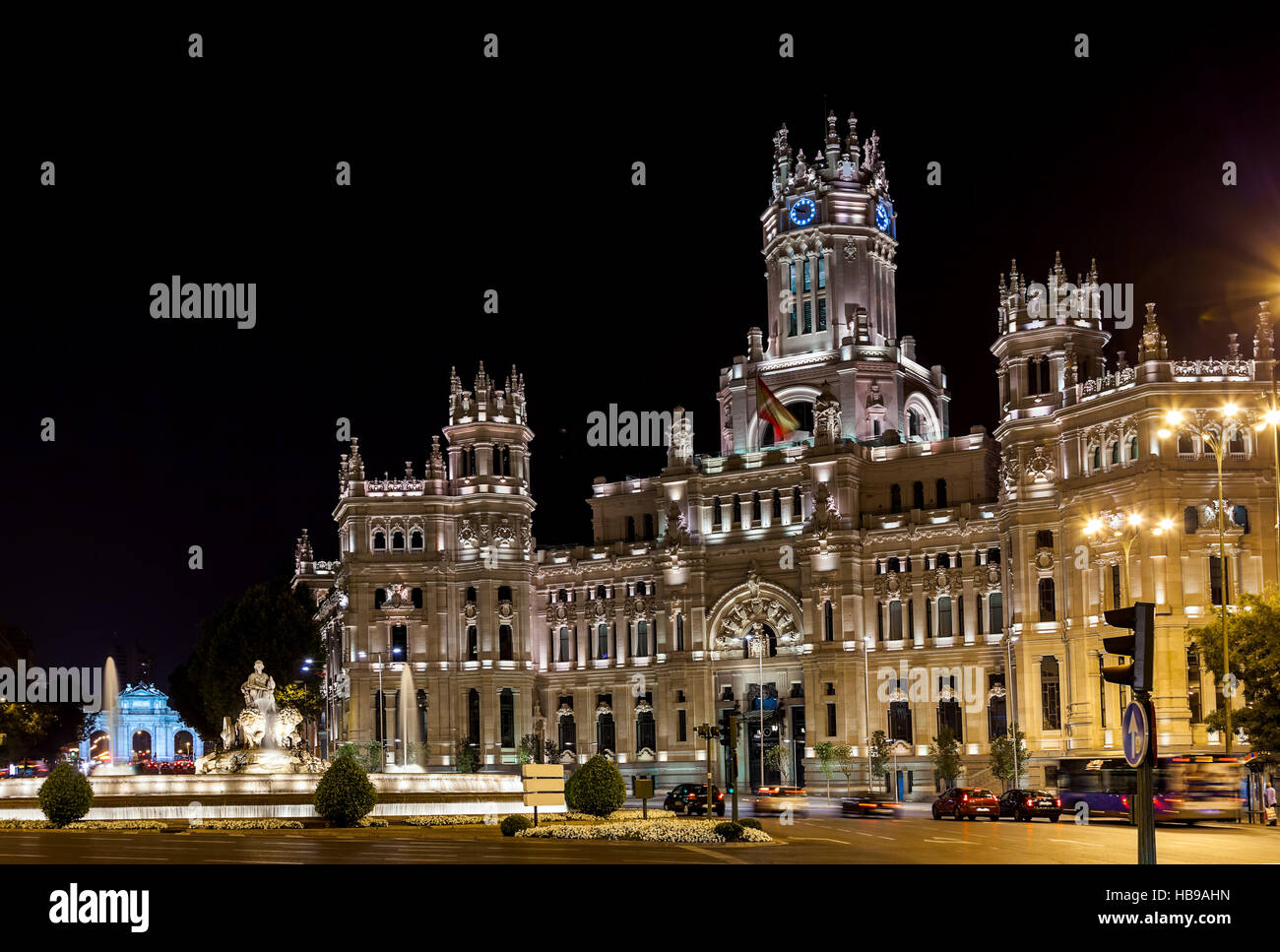 Madrid Spain at night Stock Photo - Alamy