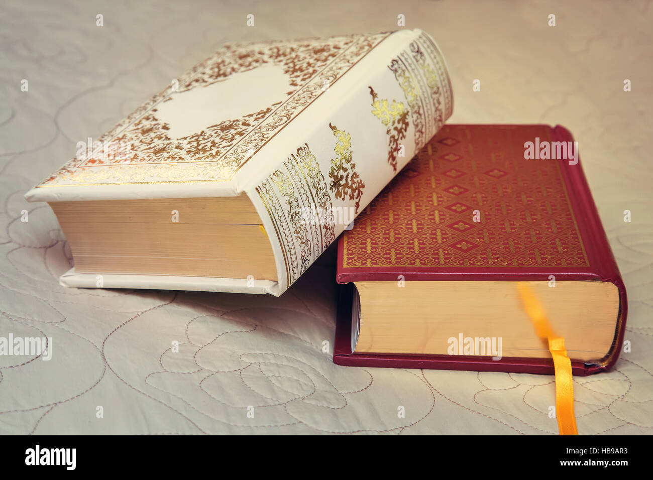 Two books in beautiful bindings Stock Photo - Alamy