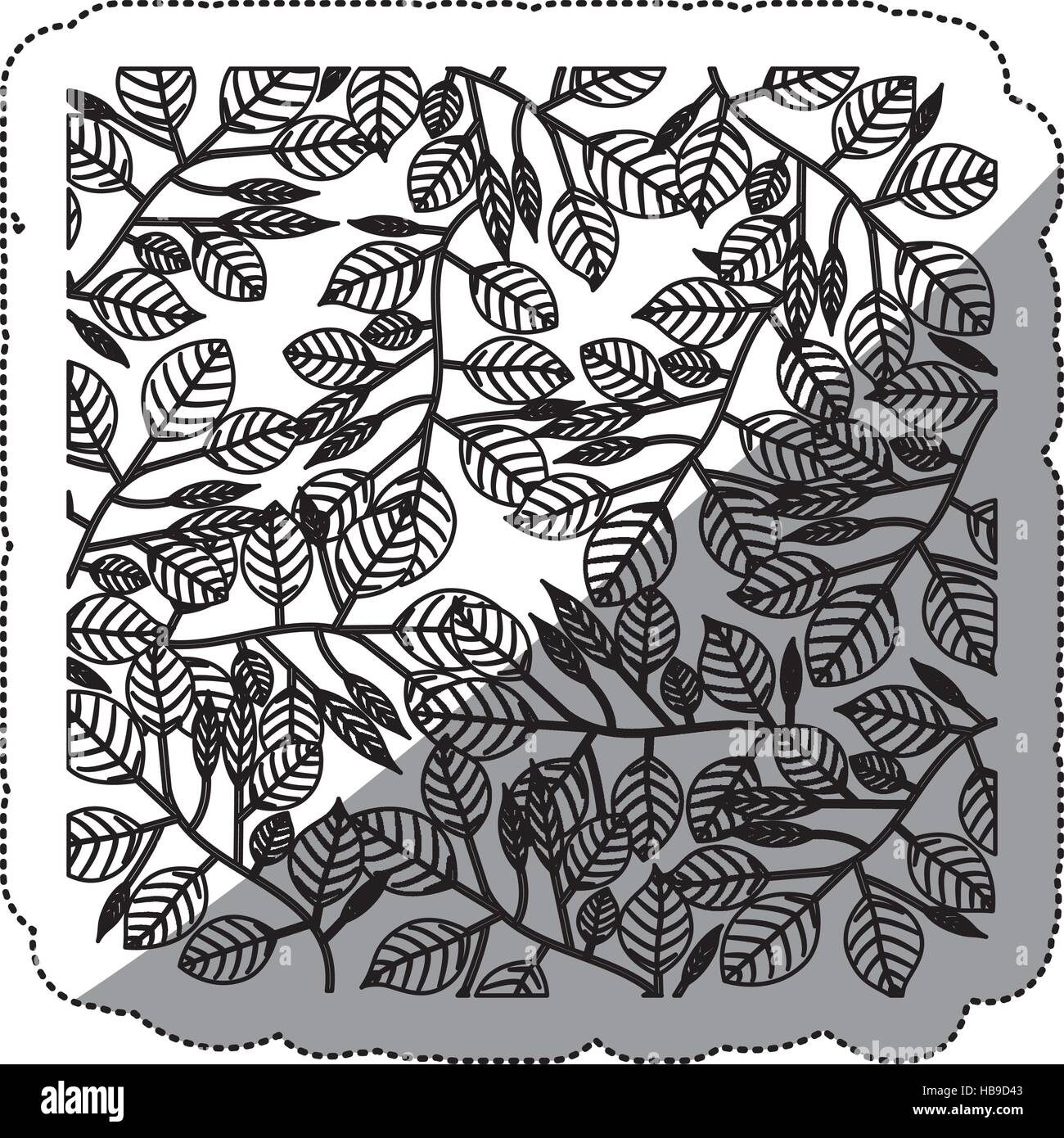 Leaves frame icon. Plant floral garden decoration and ornament theme ...