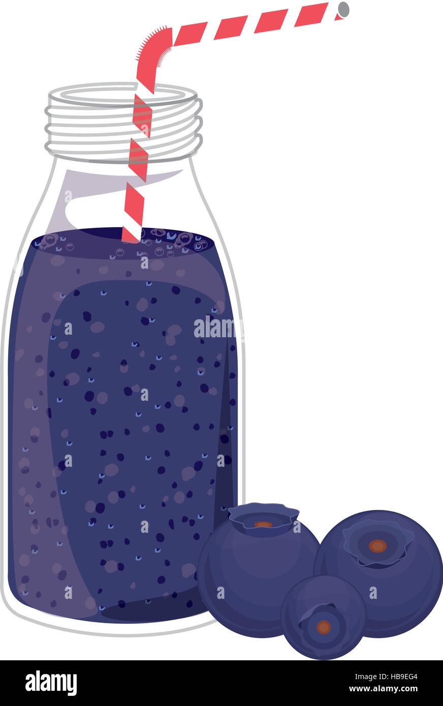 Blueberry juice icon. Smoothie drink beverage and fruit theme. Isolated ...