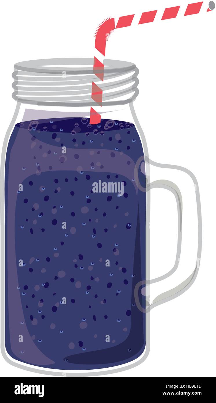 Blueberry juice icon. Smoothie drink beverage and fruit theme. Isolated ...