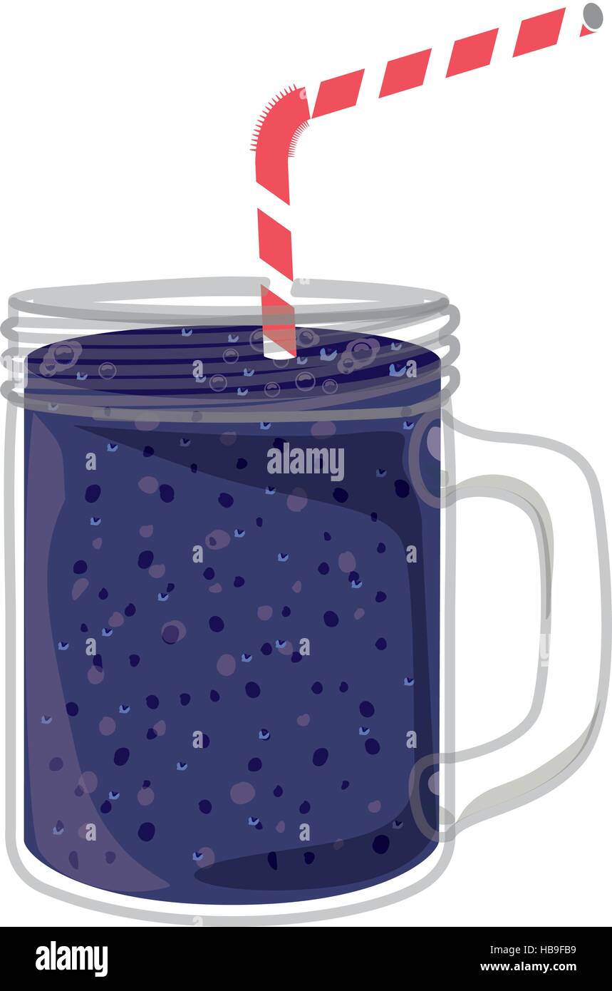 Blueberry juice icon. Smoothie drink beverage and fruit theme. Isolated ...