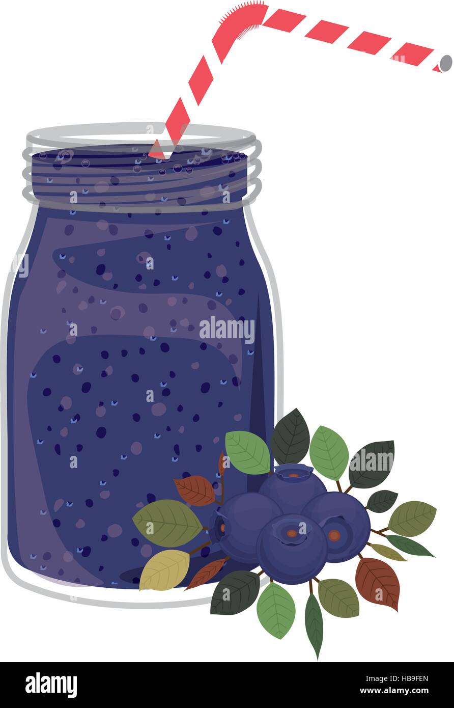 Blueberry juice icon. Smoothie drink beverage and fruit theme. Isolated ...