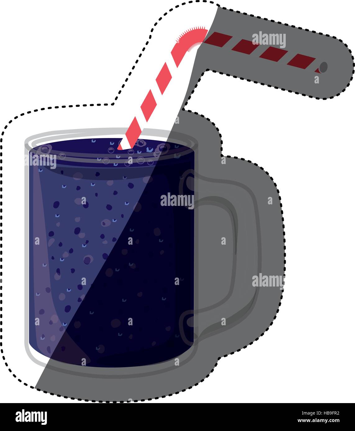 Blueberry juice icon. Smoothie drink beverage and fruit theme. Isolated ...