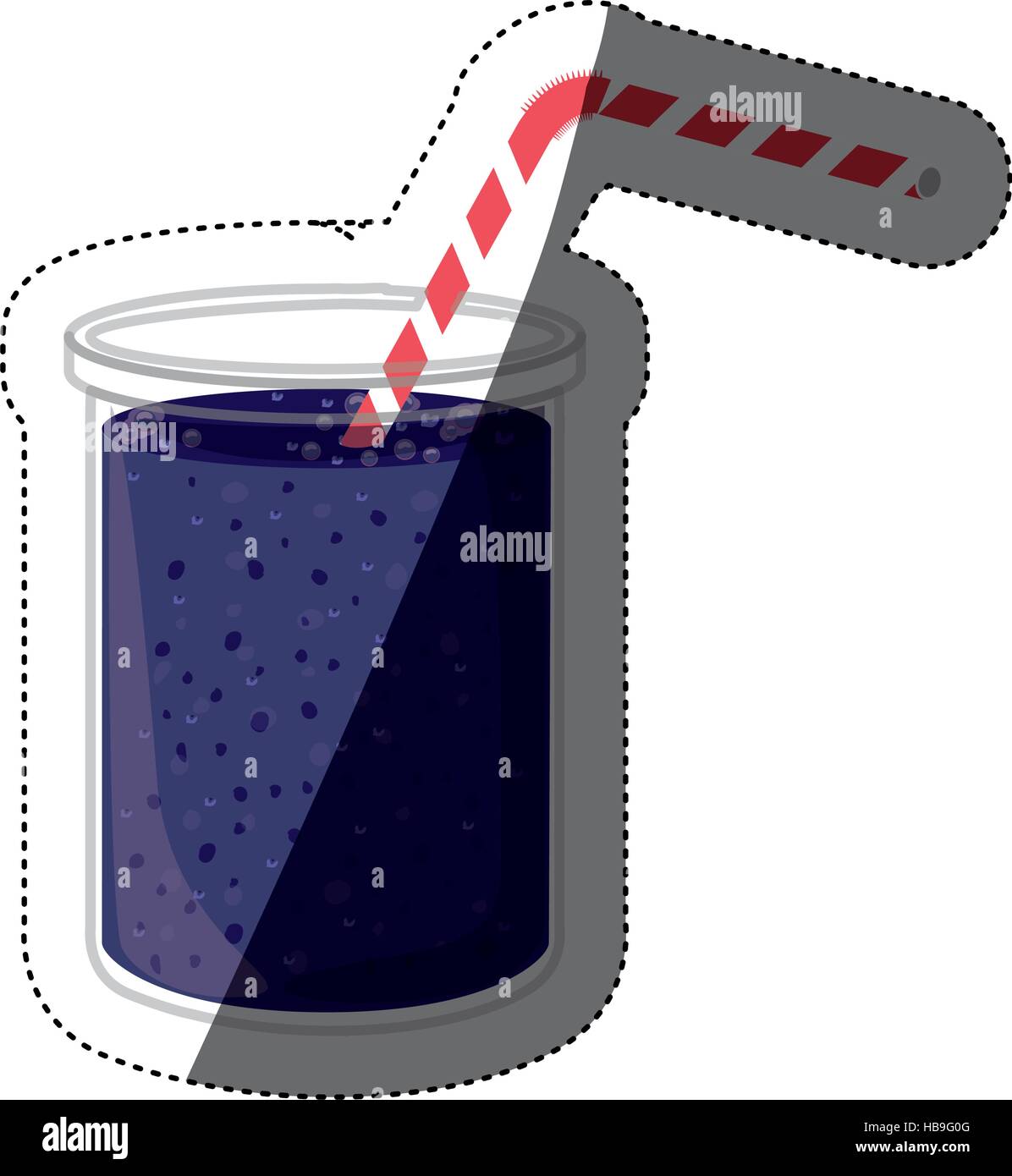 Blueberry juice icon. Smoothie drink beverage and fruit theme. Isolated ...