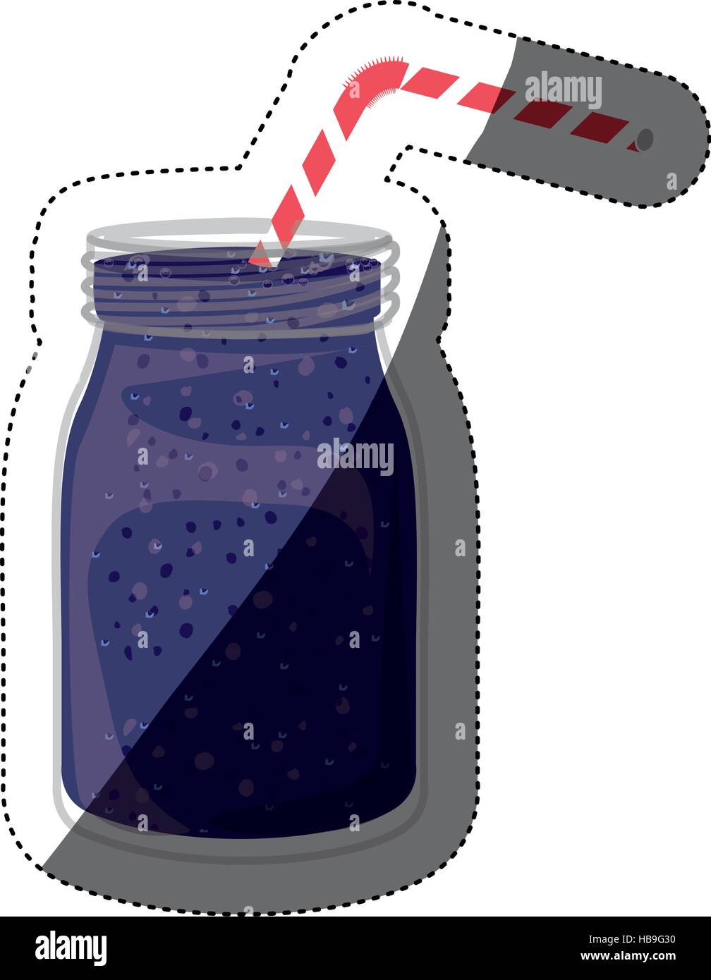 Blueberry juice icon. Smoothie drink beverage and fruit theme. Isolated ...