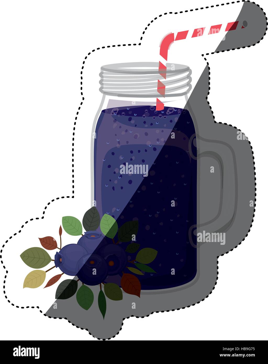 Blueberry juice icon. Smoothie drink beverage and fruit theme. Isolated ...