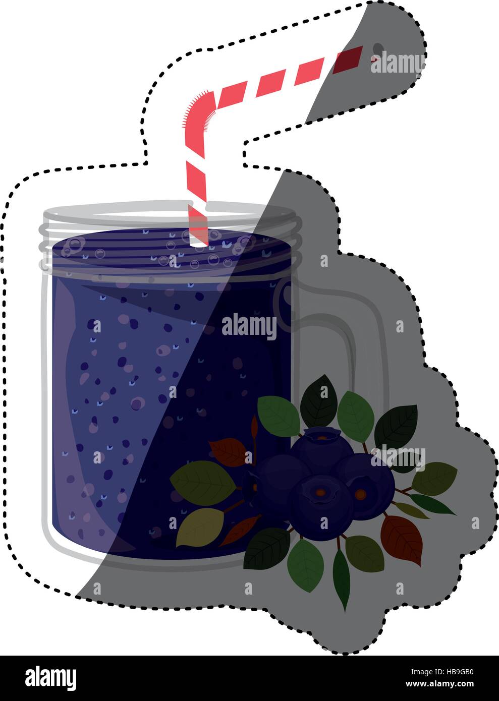 Blueberry juice icon. Smoothie drink beverage and fruit theme. Isolated ...
