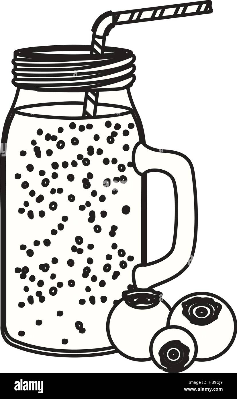 Blueberry juice icon. Smoothie drink beverage and fruit theme. Isolated ...