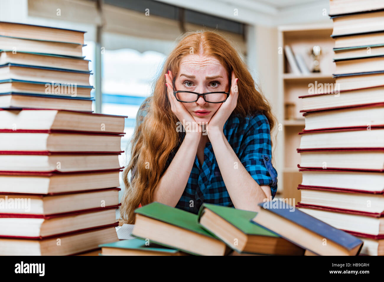 Young female student preparing for exams Stock Photo - Alamy