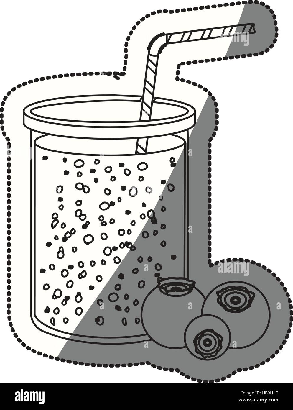 Blueberry juice icon. Smoothie drink beverage and fruit theme. Isolated ...