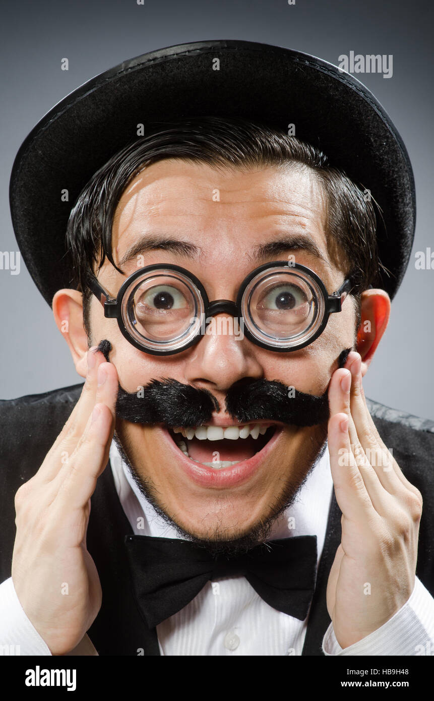 Funny man in vintage concept Stock Photo - Alamy