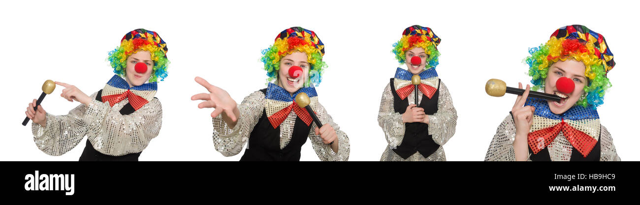 Clown in various poses isolated on white Stock Photo - Alamy
