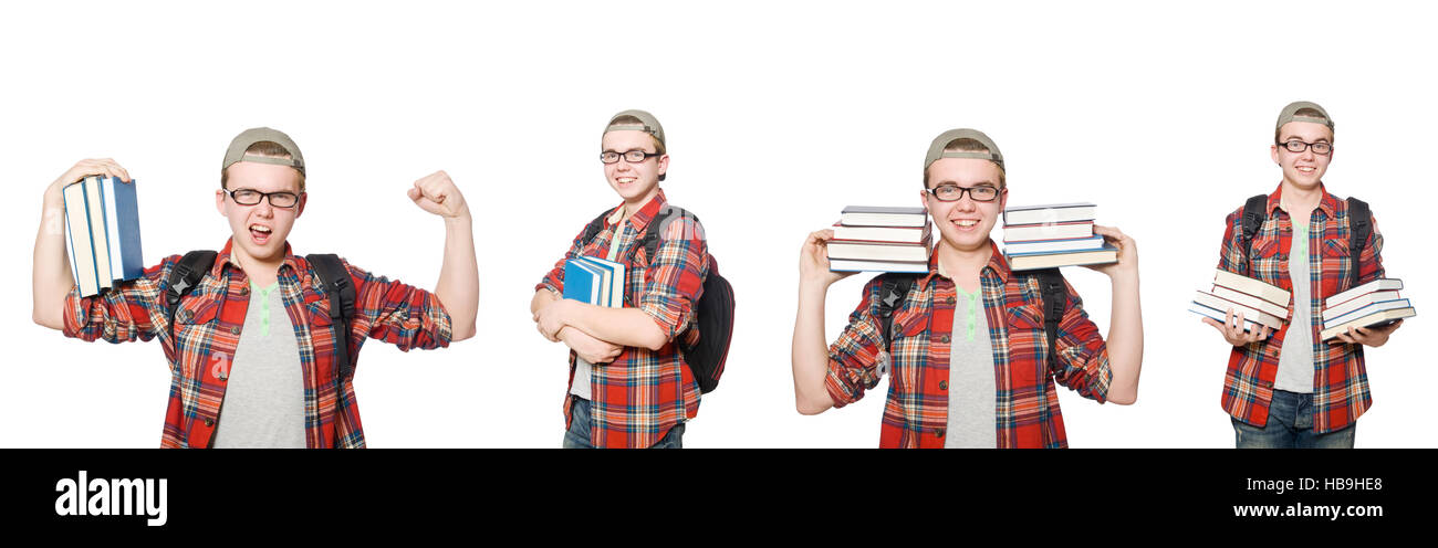 Composite photo of student with books Stock Photo - Alamy