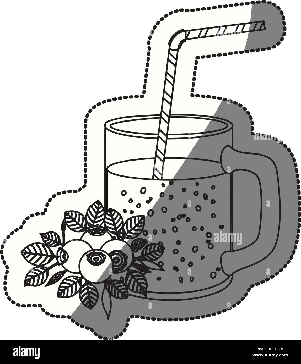 Blueberry juice icon. Smoothie drink beverage and fruit theme. Isolated ...