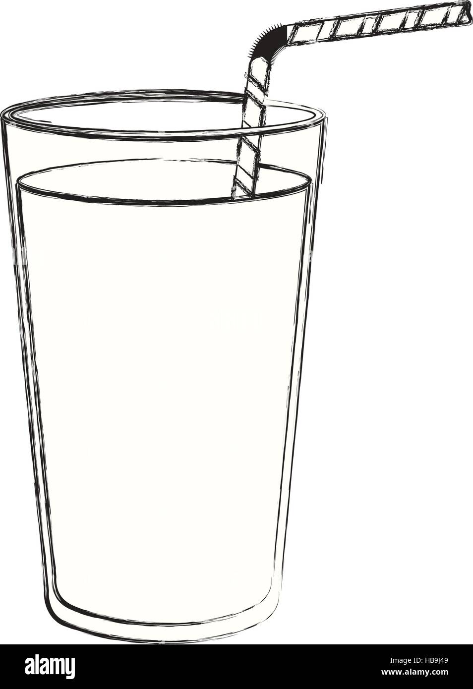 Drink glass with drinking straw icon. Beverage restaurant menu and ...