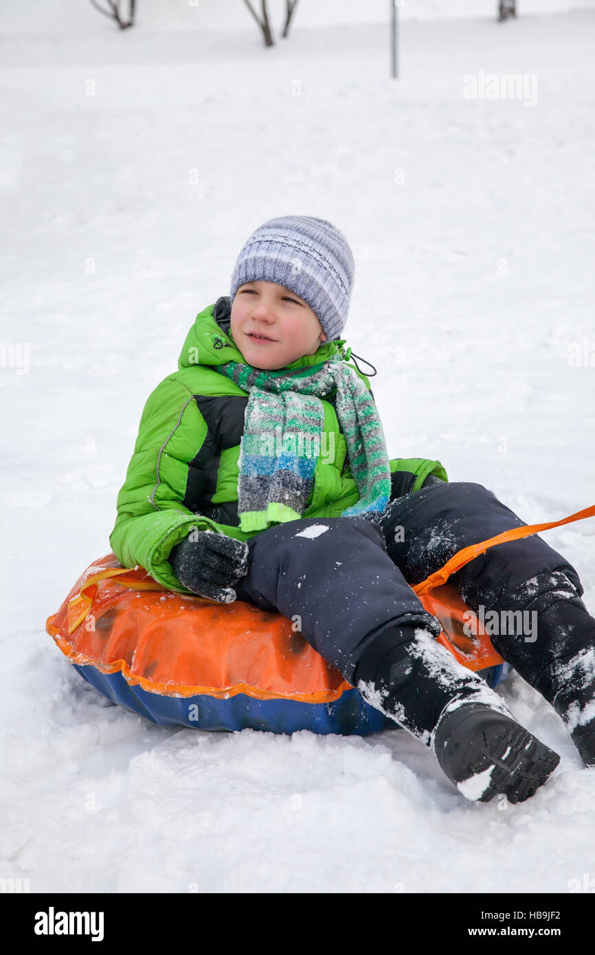 Winter portrait of kid boy in colorful clothes Stock Photo - Alamy