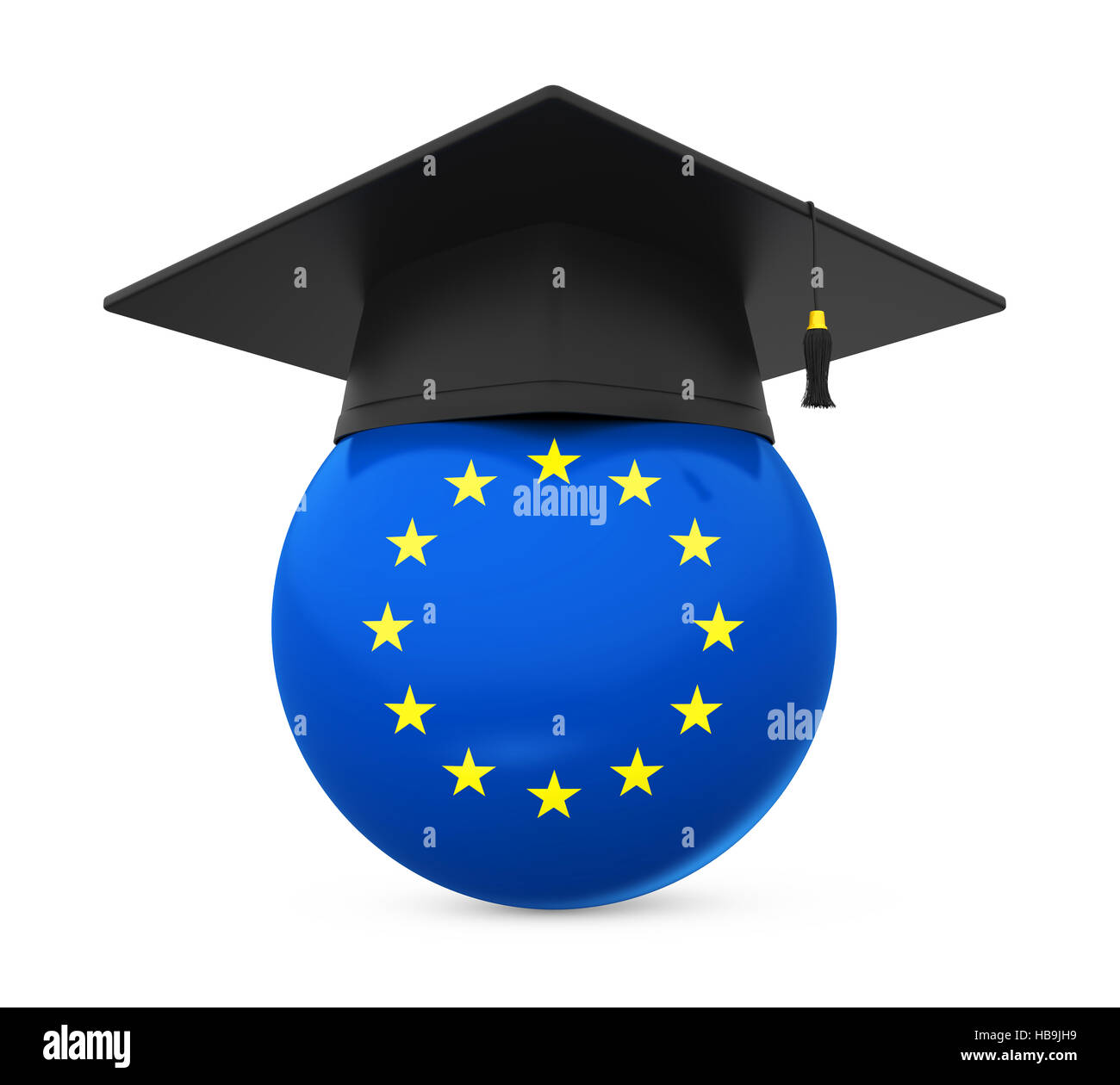 Graduation Cap with European Union Flag Stock Photo - Alamy