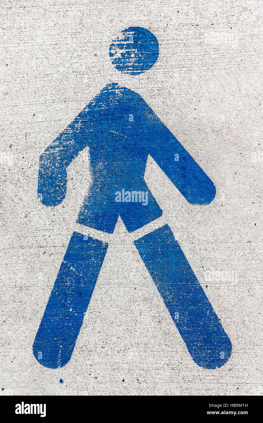 Blue pedestrian zone road sign hi-res stock photography and images - Alamy