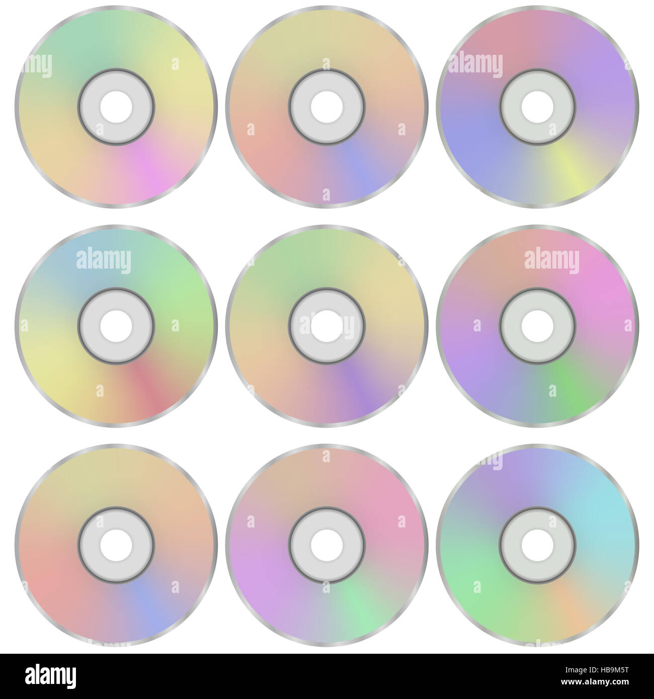 Colorful Realistic Compact Discs Stock Photo - Alamy