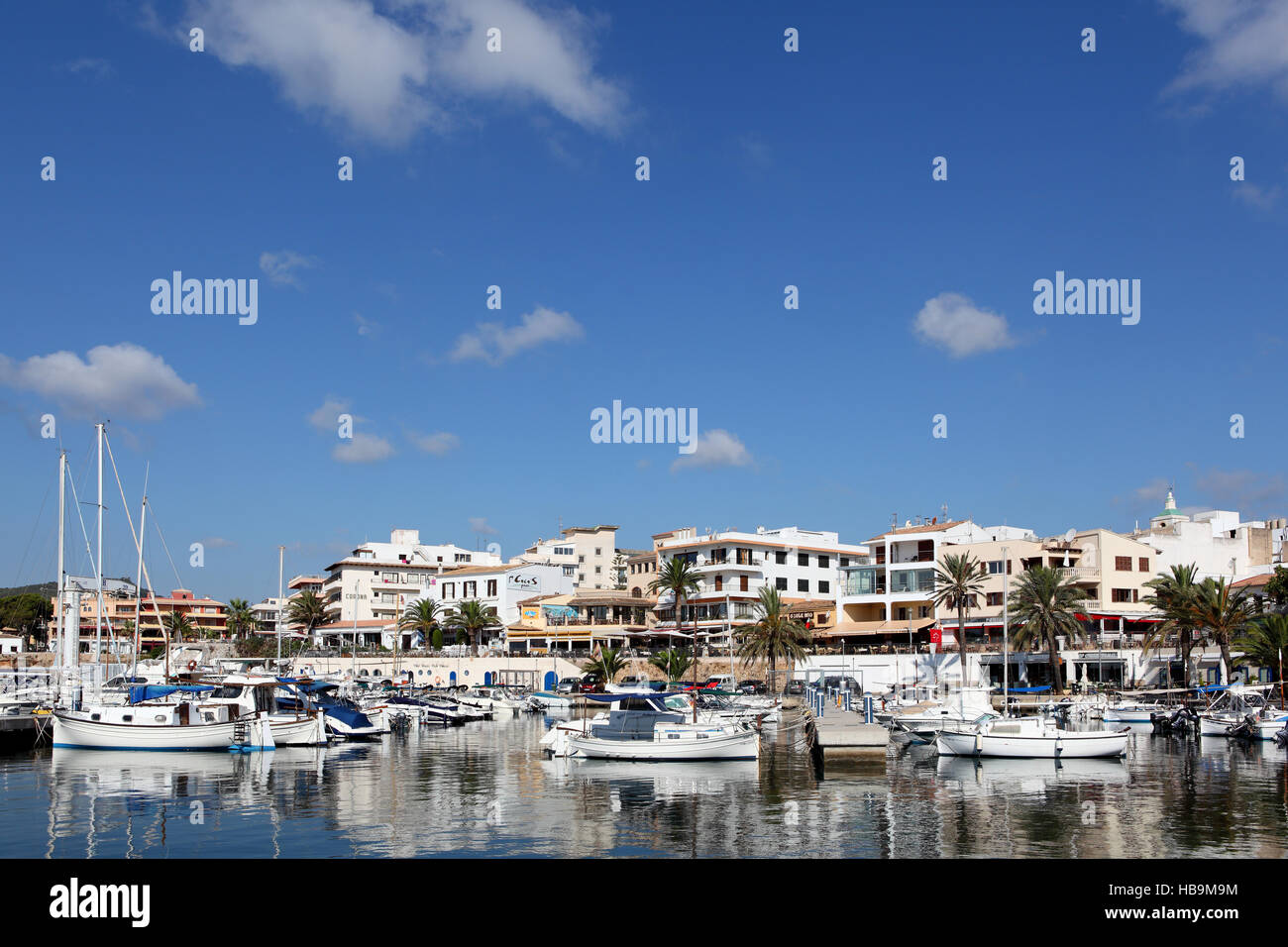 Harbor of Cala Rajada Stock Photo - Alamy