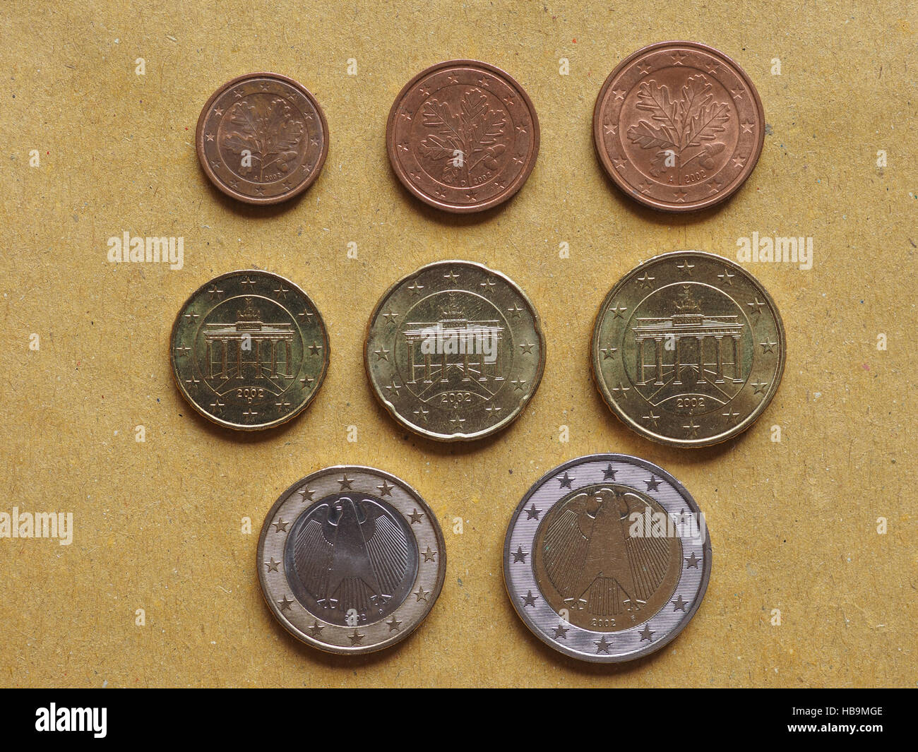 Euro coins flat lay Stock Photo - Alamy