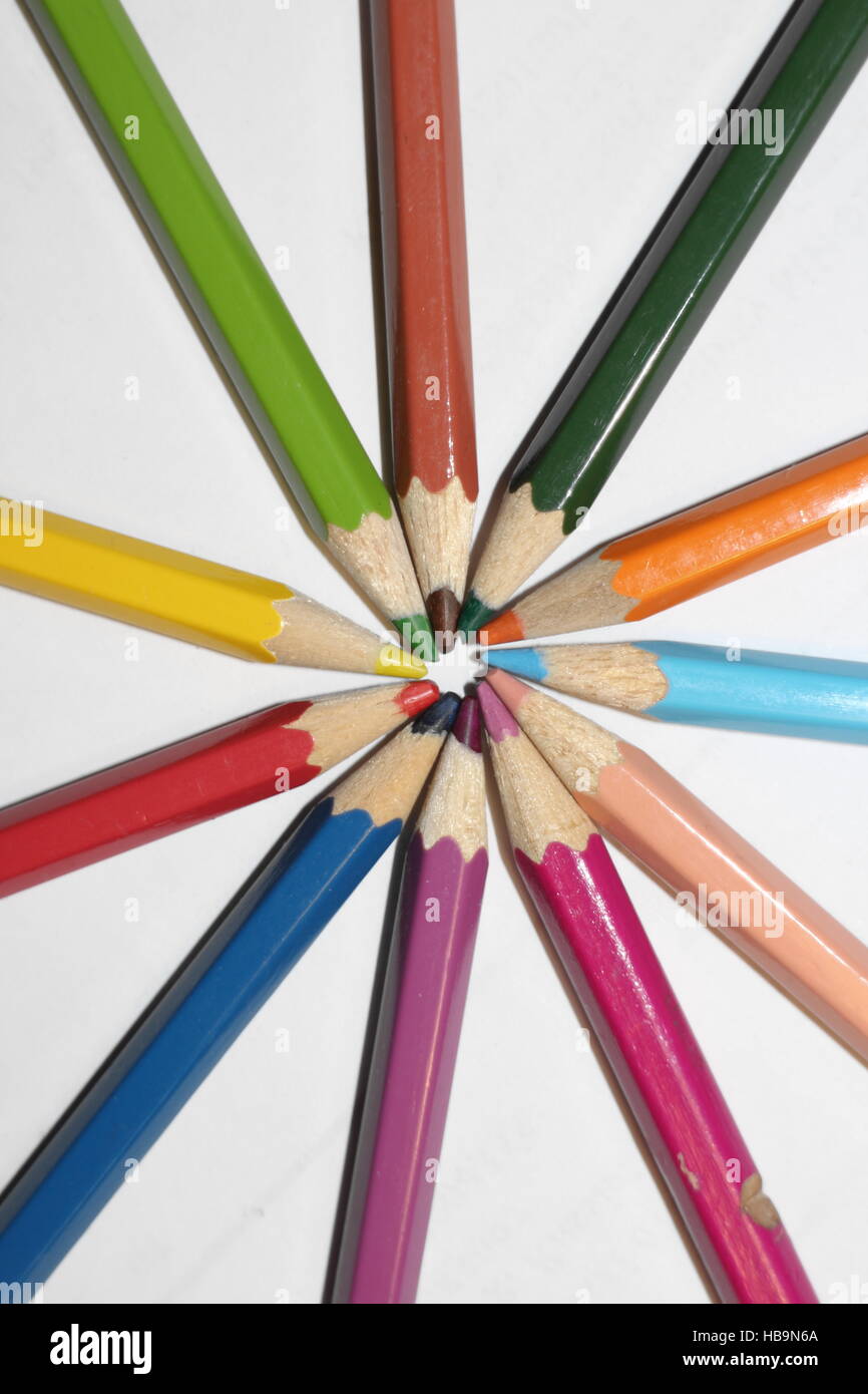 sun from color pencils Stock Photo - Alamy