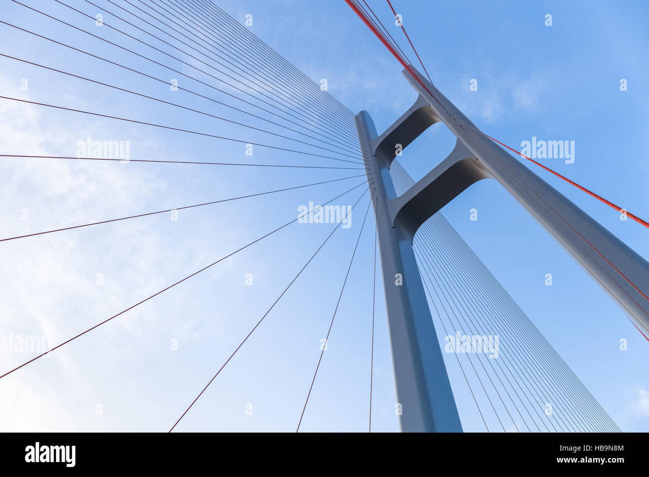 the cable stayed bridge closeup Stock Photo - Alamy