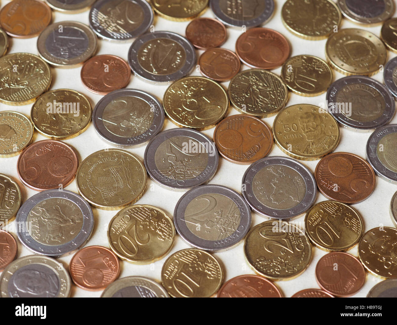 Many Euro coins Stock Photo - Alamy