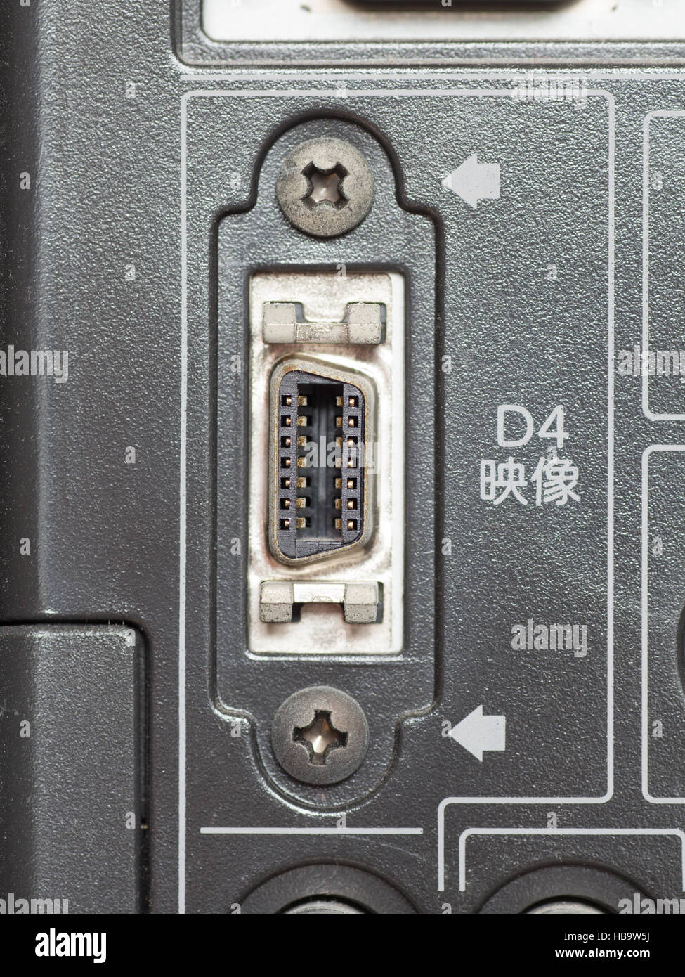 The series of back panel of a Japanese television, dgital port Stock ...