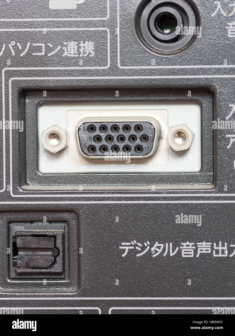 The series of back panel of a television, VGA Stock Photo - Alamy