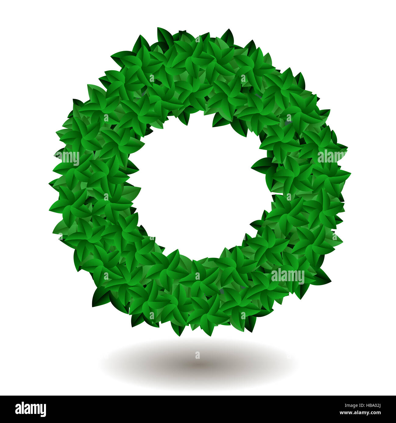 Green Leaves Round Isolated Stock Photo - Alamy