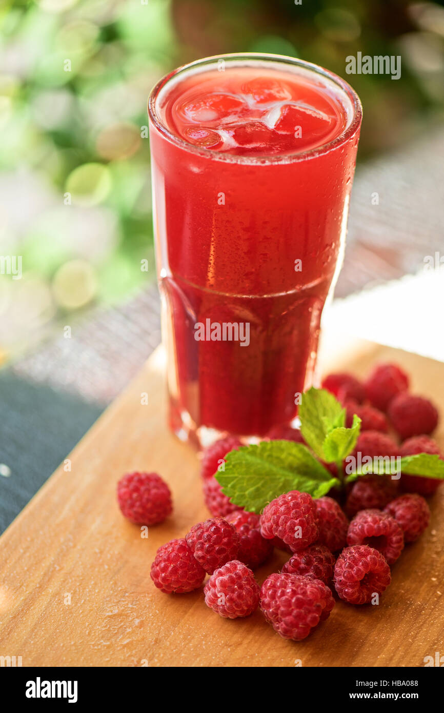 fruit drink with raspberries Stock Photo - Alamy