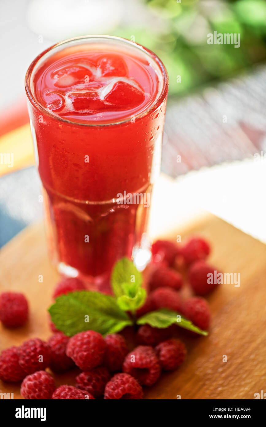 fruit drink with raspberries Stock Photo - Alamy