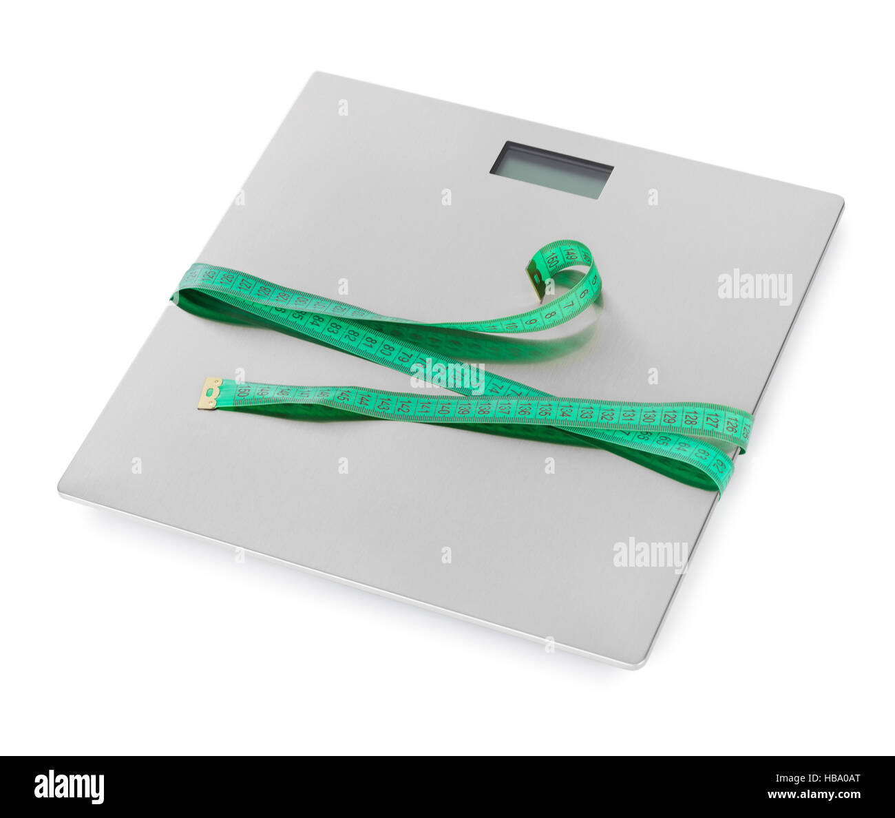 Measuring tape and weight scale Stock Photo - Alamy