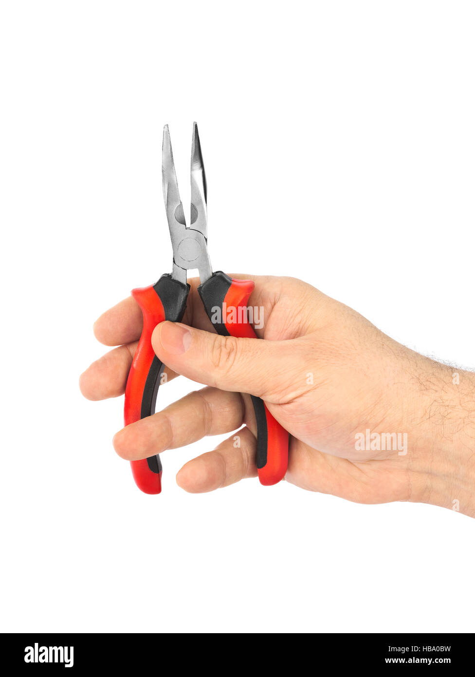 Hand with tool pliers Stock Photo - Alamy