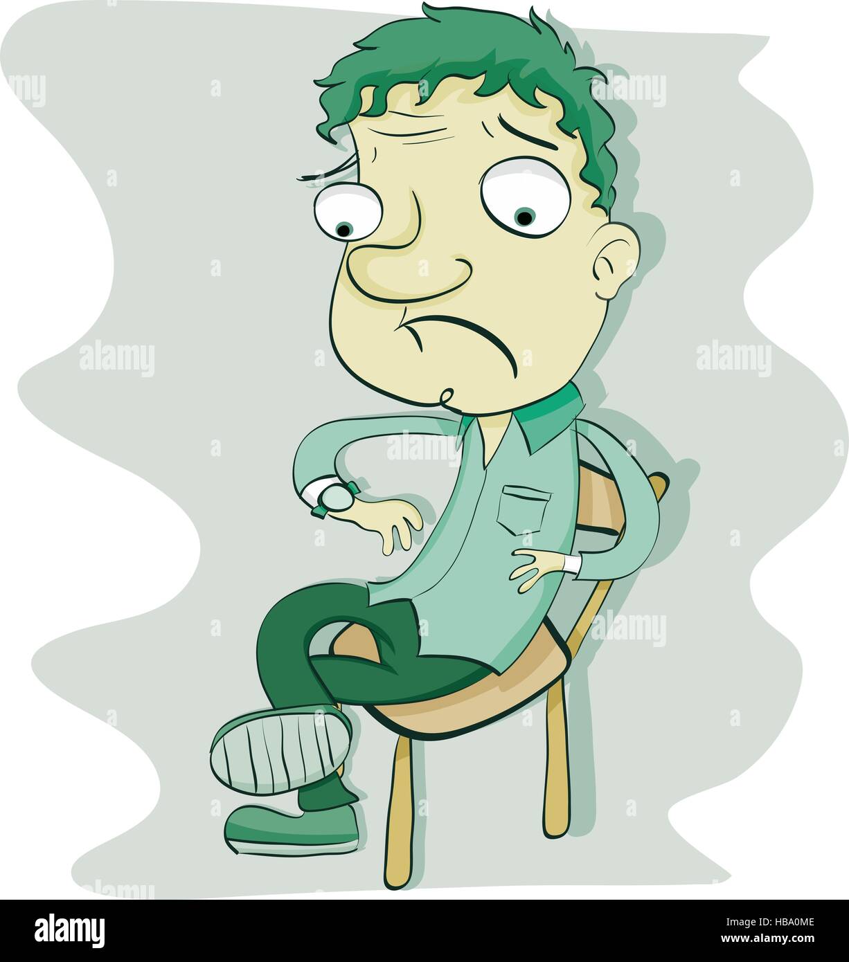 cartoon man sitting and waiting for somethings Stock Vector Image & Art ...