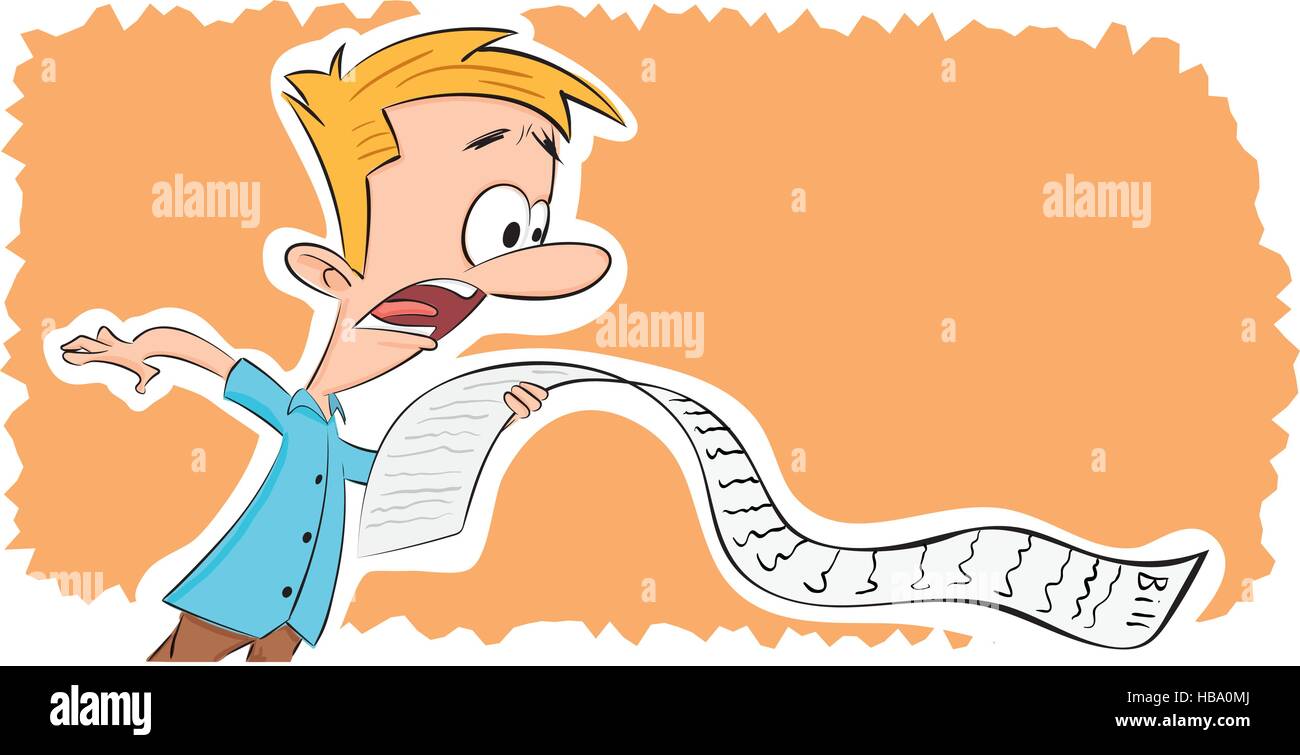 cartoon shocking man with long bill Stock Vector Image & Art - Alamy