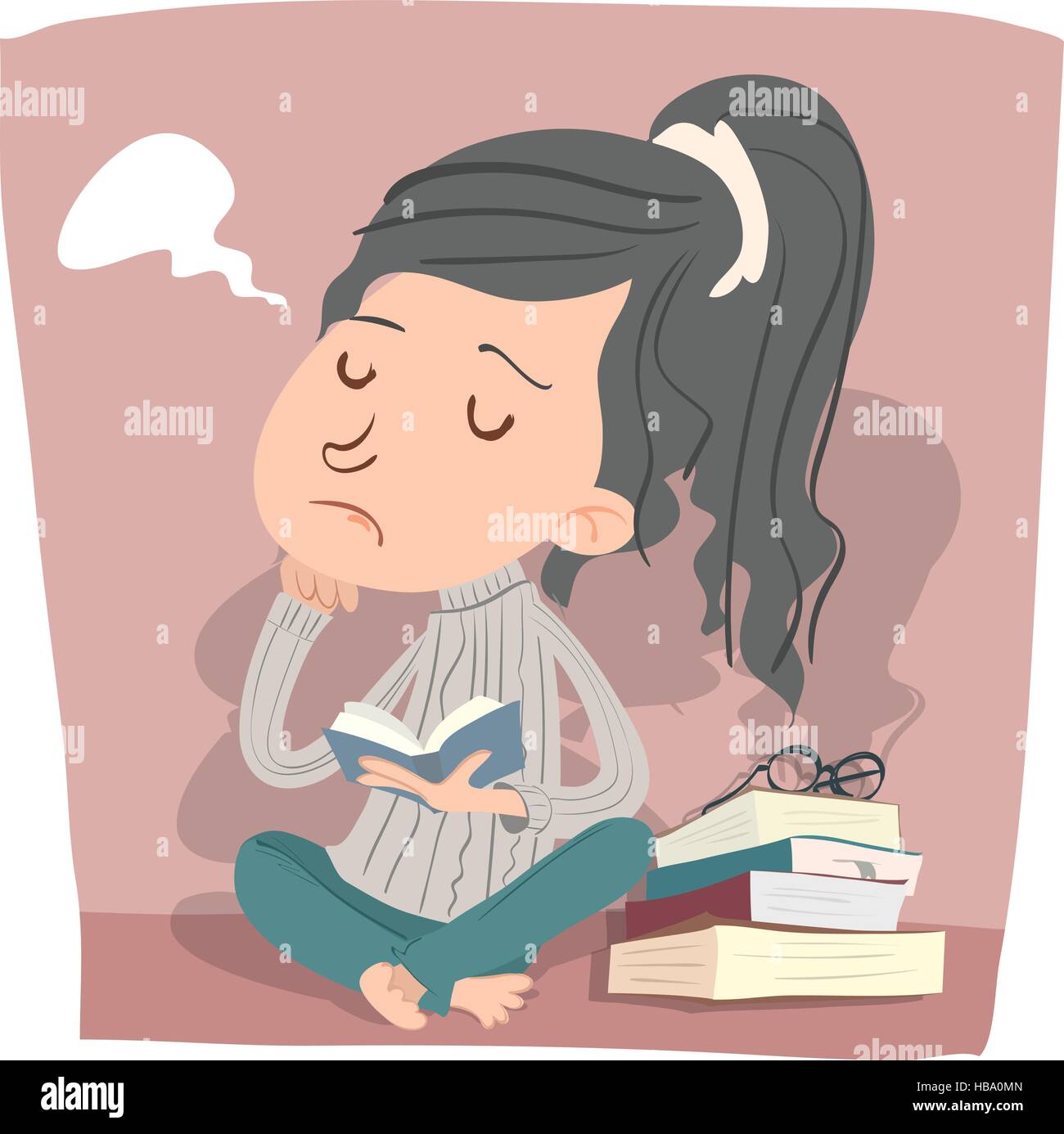 Cartoon bored woman hi-res stock photography and images - Alamy