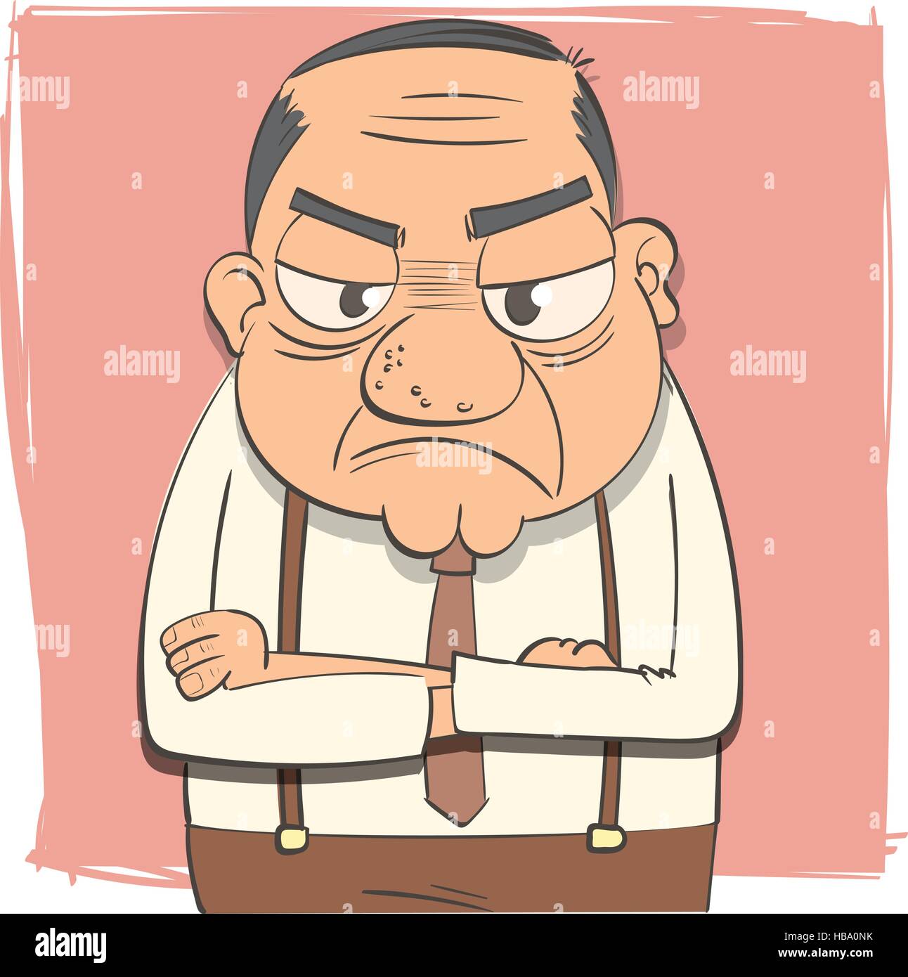 Cartoon arms folded scowl boss Stock Vector Image & Art - Alamy