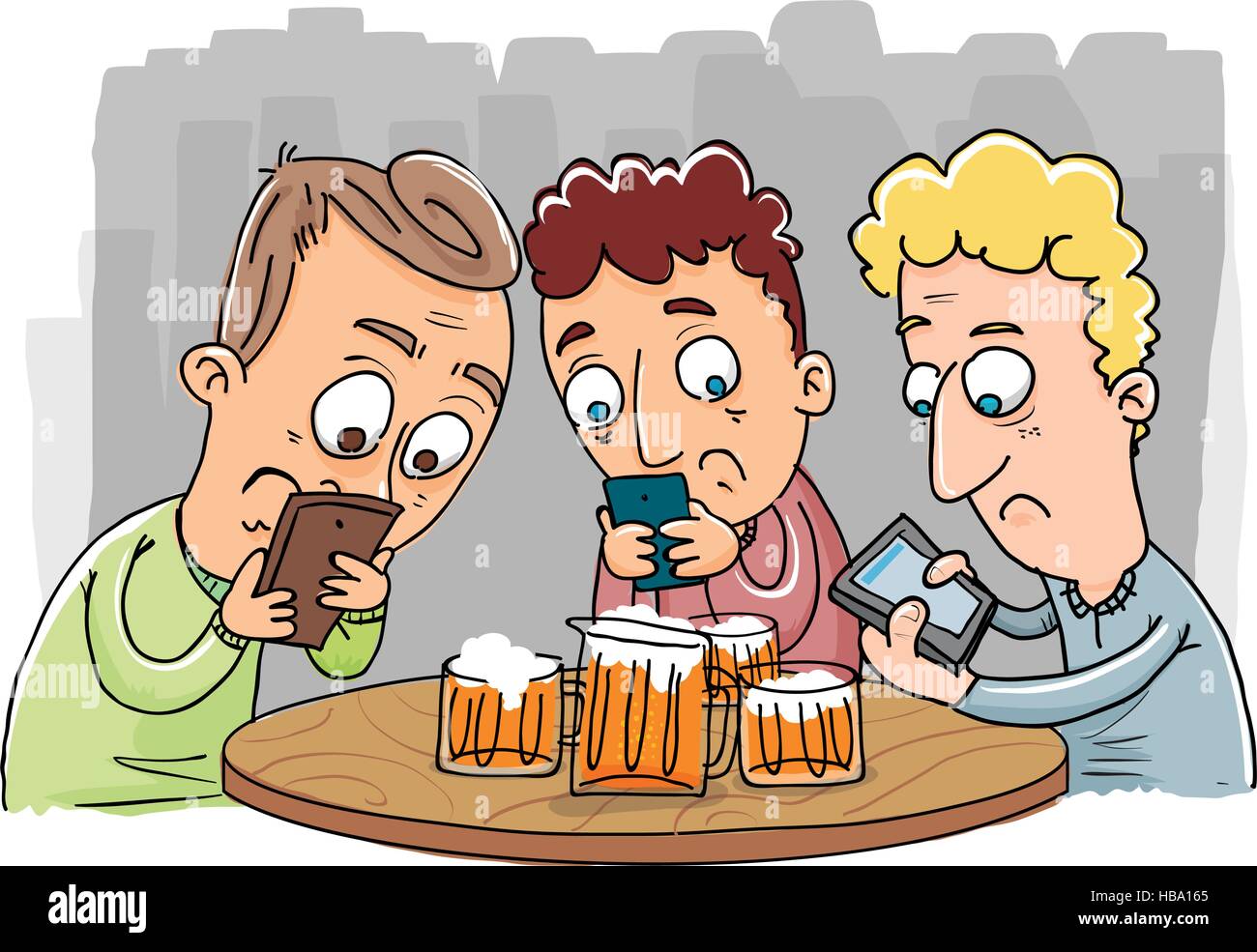 cartoon group of people with smart phones Stock Vector Image & Art - Alamy