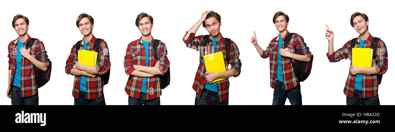 Composite photo of student with books Stock Photo - Alamy